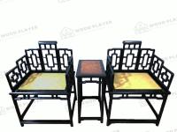 China CE Brown Seven Screens Ebony Chair Original Wood Antique Armchair 48x37x100cm for sale