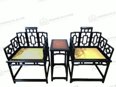China CE Brown Seven Screens Ebony Chair Original Wood Antique Armchair 48x37x100cm for sale
