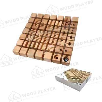 China Wooden Marble Track Building Blocks 49-Piece Set Original Pine Wood Educational Toy for Kids 4-12 Years for sale
