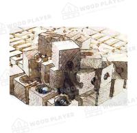 China 64pcs Original Wooden Puzzles Marble Race Run Building Blocks for sale