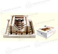 China 44Pcs Wooden Puzzles Building Blocks Marble Run DIY Toy for sale