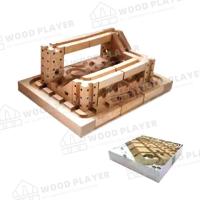 China 44Pcs Wooden Puzzles Building Blocks Marble Run DIY Toy for sale