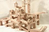 China Customized Logo 122PCS Wooden Puzzles Marble Run Wooden Blocks for sale