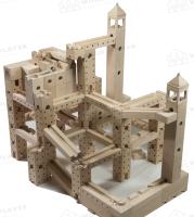 China Customized Logo 122PCS Wooden Puzzles Marble Run Wooden Blocks for sale