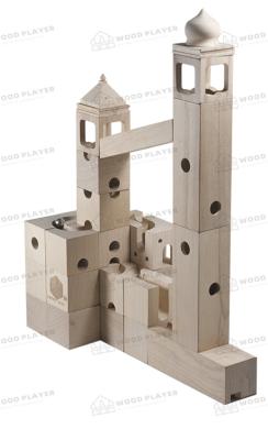 China 33pcs Wooden Marble Run Track Building Blocks Educational Toy Set 1.2kg for sale