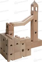 China Intellectual Development Toy 46 Pcs Wooden Puzzles Marble Run Building Blocks for sale