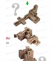 China Beige Educational Wooden Puzzles Marble Race Run Building Blocks for sale