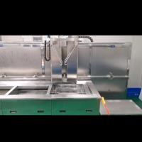 China 4 Tank Automatic Feeding Ultrasonic Cleaning Line Automatic Ultrasonic Cleaner With Reciprocating Air Knife Drying for sale