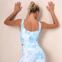 China Digital printed tie-dye back yoga dress yoga vest for women running fitness clothes for sale
