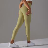 China Double-sided sanded nude feeling breathable yoga pants nine minutes high waist hip lift peach tight exercise fitness pan for sale