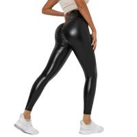 China Pu bright large size leather pants women's leggings wear new high-waisted tights long pants for sale