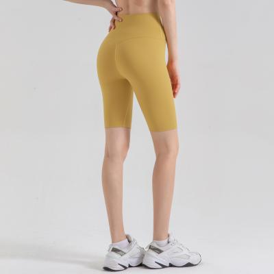 China Sanded nude feeling exercise yoga pants women's running fitness shorts no embarrassing line for sale