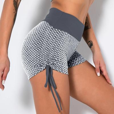 China Flower yoga pants, skinny gym shorts, high-waisted classic honeycomb pants women for sale