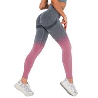 China Seamlessly tapered smiley face yoga pants tight butt gym pants sports running yoga dress woman for sale