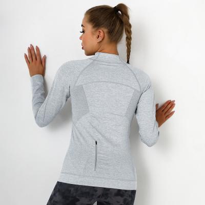 China Knit sexy body-building zipper sweatshirt soaks up moisture and dries fast yoga clothes for sale