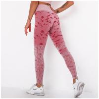 China Processing custom red seamless knitting sexy butt jacquard fast-drying yoga pants women's running fitness pants for sale