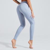 China High-waisted double-sided brocade tight fitness pants ins celebrity hip lifting multi-pocket sports yoga pants woman for sale