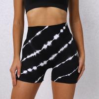 China Seamless tie-dye abdominal lifting hip yoga shorts summer fitness running shorts elastic European and n peach buttocks for sale