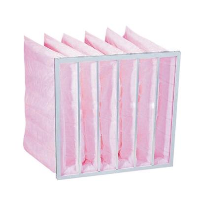 China Disposable Indoor 6 Pocket Bag Filter 90%Um Hvac Bag Filter for sale