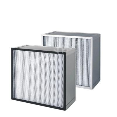 China Custom Sized Cleanroom HEPA Filter H13 H14 Deep Pleated Air Filter for sale