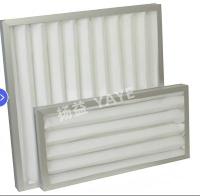 China Synthetic Fiber Material G4 Pleated Panel Filter 595x595x46mm Aluminum Frame for sale