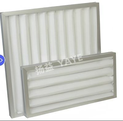 China Synthetic Fiber Material G4 Pleated Panel Filter 595x595x46mm Aluminum Frame for sale