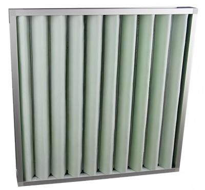 China G4 Pleated Panel Air Pre Filter With Synthetic Fiber Material 595x595x69mm Aluminum Frame For Industrial for sale