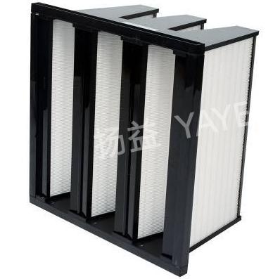 China H11 V Bank Air Filter With Low-Resistance Plastic Frame For Sub-HEPA Filtration In HVAC System for sale