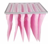 China Multi Pocket Air Conditioning Ventilation Air Filter Synthetic Fiber Glass Fiber for sale