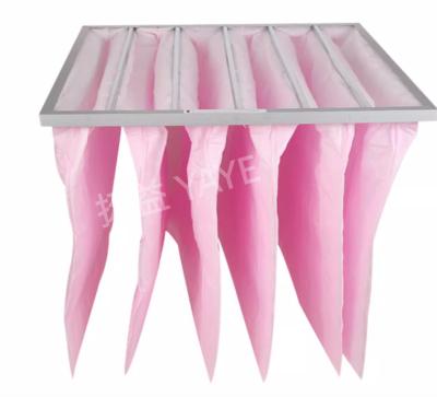 China Multi Pocket Air Conditioning Ventilation Air Filter Synthetic Fiber Glass Fiber for sale