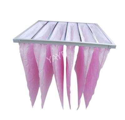 China HVAC System Glass Fiber Multi - Pocket Air Filter F6 - F8 Efficiency For Greenhouse for sale