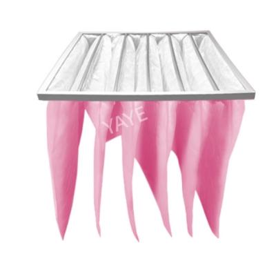 China Multi Pocket Air Conditioning Ventilation Air Filter Synthetic Fiber Glass Fiber for sale