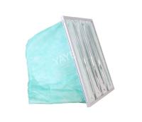 China Humidity Synthetic Glass Fiber Bag Filter Bag Air Filter With Galvanized Steel Frame for sale