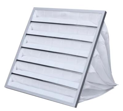 China Efficiency Synthetic Fiber Bag Filter Bag Air Filter With Aluminium Alloy Frame for sale