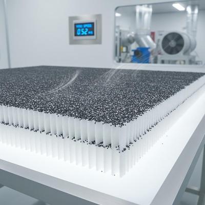 China Spray granule Carbon Type Cleanroom HEPA Filter Fiberglass Filter Material Surface Wind Speed 0.45 to 0.6 for Industrial Air Purification Systems for sale