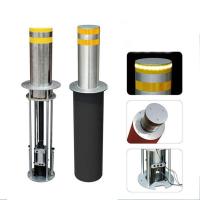 China 316 Stainless Steel Automatic Retractable Parking Bollards With Reflective Stripe for sale
