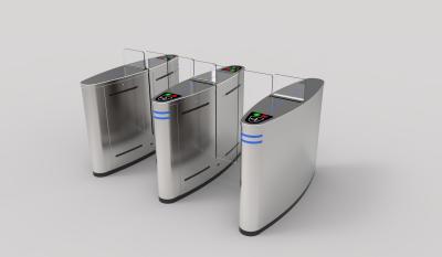 China IP66 Acrylic Glass Pedestrian QR Code Scanner Security Sliding Gate Turnstile 60Hz for sale