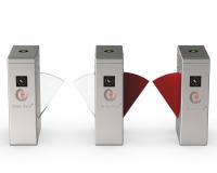 China OEM/ODM Pedestrian Traffic Flap Barrier Turnstile Access Control System Biometric Face Recognition Waist Height for sale