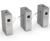 China OEM/ODM Pedestrian Traffic Flap Barrier Turnstile Access Control System Biometric Face Recognition Waist Height for sale