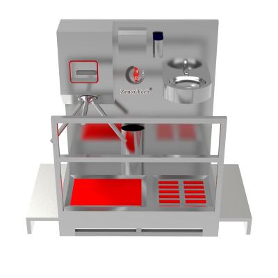 China Stainless Steel Tripod Turnstile with Hand Sanitizer Dispenser for sale