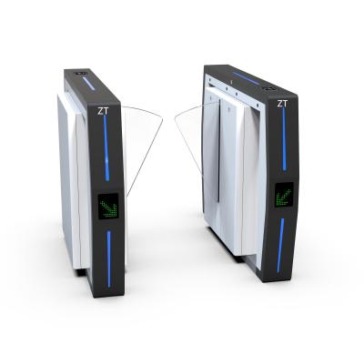 China Custom Anti-Collision PU Double-Layer Flap Barrier Turnstile with AC220V Power Supply and 45 Persons/Min Passing Speed for sale