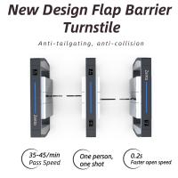 China Custom Anti-Collision PU Double-Layer Flap Barrier Turnstile with AC220V Power Supply and 45 Persons/Min Passing Speed for sale