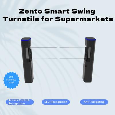 China Zento Factory Direct Automatic  Pedestrian Access Control Swing Gate Turnstile with IR Sensor Anti-tailgating for Theme Park for sale