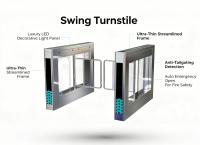 China Zento Luxury Ultra Thin Swing Turnstile Gate Stainless Steel Anti Tailgating Access Control for Office Building for sale