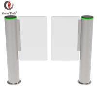 China Zento Premium Round Stainless Steel Speed Lane Turnstile Dia Single Swing Barrier Gate Access Control for Office Entrance for sale