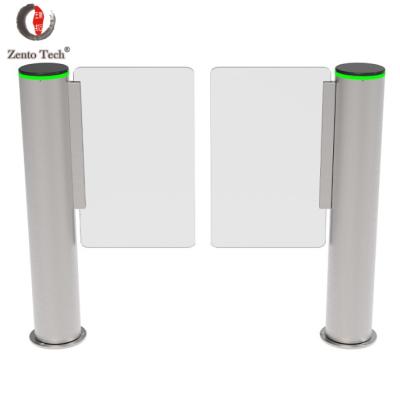 China Zento Premium Round Stainless Steel Speed Lane Turnstile Dia Single Swing Barrier Gate Access Control for Office Entrance for sale