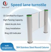China Zento Premium Round Stainless Steel Speed Lane Turnstile Dia Single Swing Barrier Gate Access Control for Office Entrance for sale