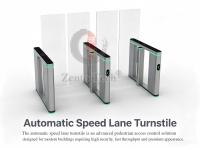 China Zento Automatic Speed Gate Turnstile with 1700mm Glass Barrier LED Indicator for Office Building Airport for sale