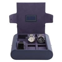 China Handmade Luxury Logo Travel Watch Box Leather Velvet Lining 6 Slots Watch Case for sale