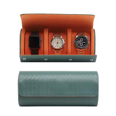 China Handmade Leather Watch Case Box Water Resistant Custom Size Leather Watch Holder for sale